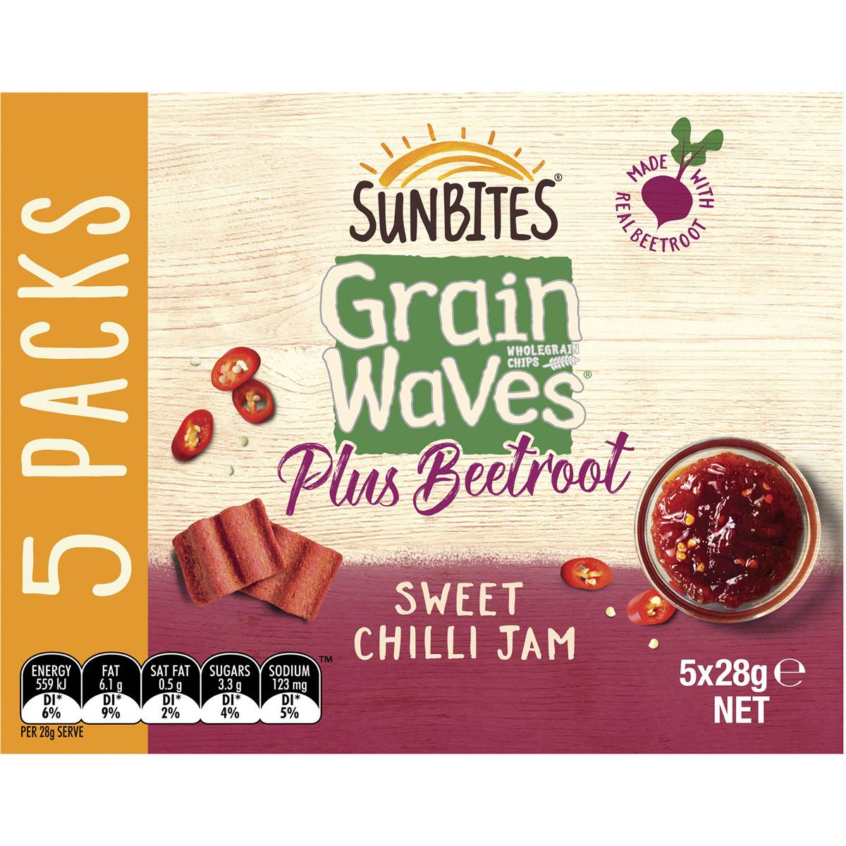 Grain Waves Plus Beetroot 5 Pack | Woolworths