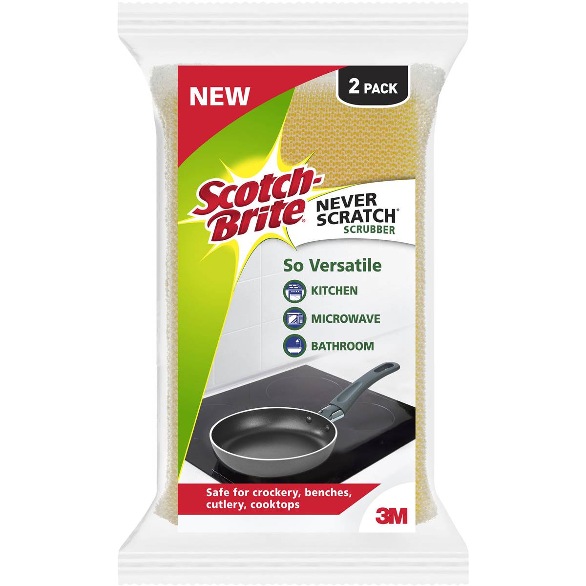 Scotch Brite Never Scratch Scrubber 2 Pack | Woolworths