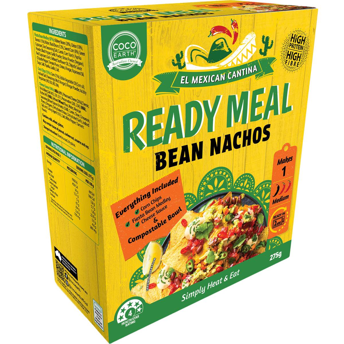 Coco Earth Mexican Bean Nachos Ready Meal 275g | Woolworths
