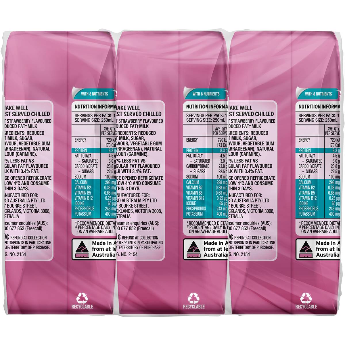 M2go Flavoured Milk Strawberry 6x250ml | Woolworths