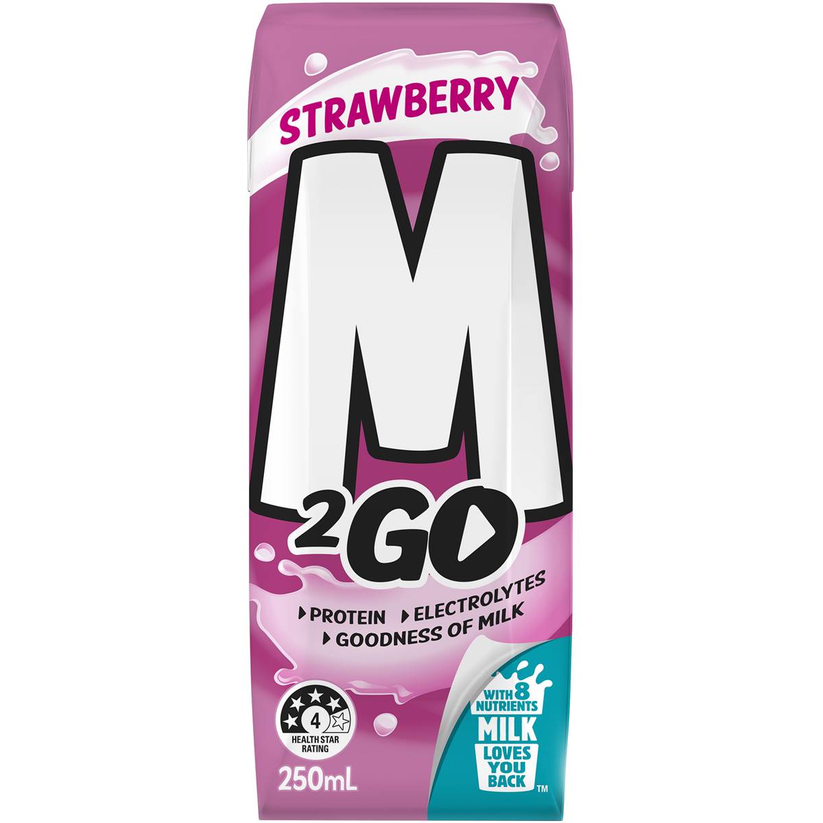 M2go Flavoured Milk Strawberry 6x250ml | Woolworths