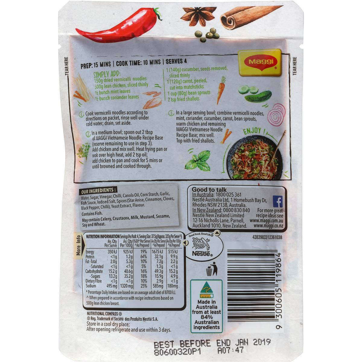Maggi Marketplace Vietnamese Noodle Salad 150g | Woolworths