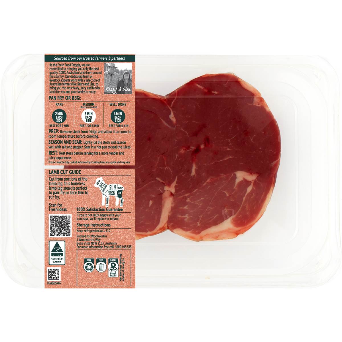 Woolworths Lamb Leg Steak 270g | Woolworths