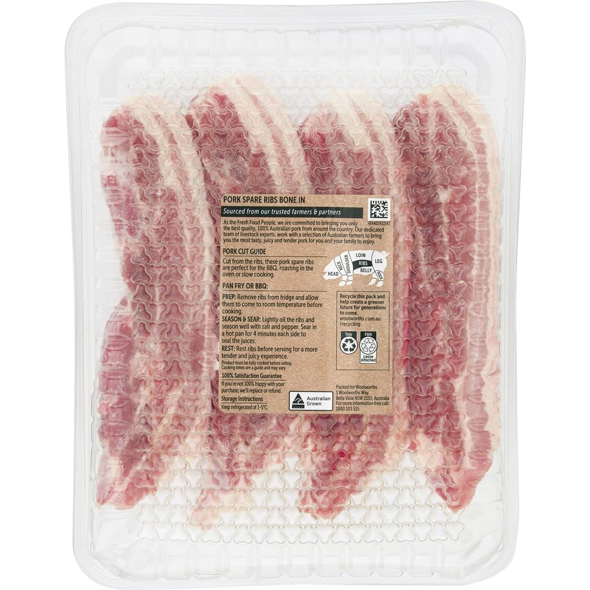 Woolworths Pork Spare Ribs Bone In Medium 500g - 1.6kg | Woolworths