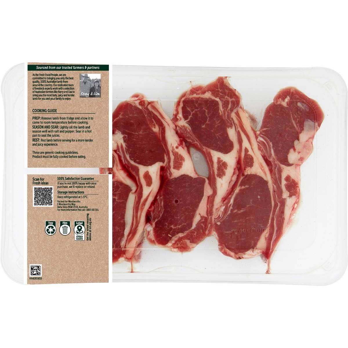 Woolworths Lamb Cutlets 400g - 600g | Woolworths