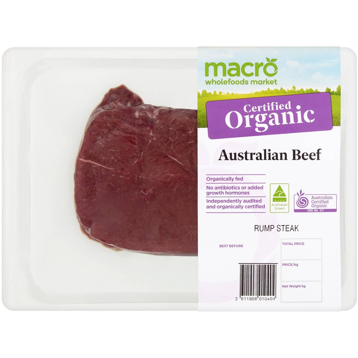 Macro Organic Beef Rump Steak 150g - 450g | Woolworths