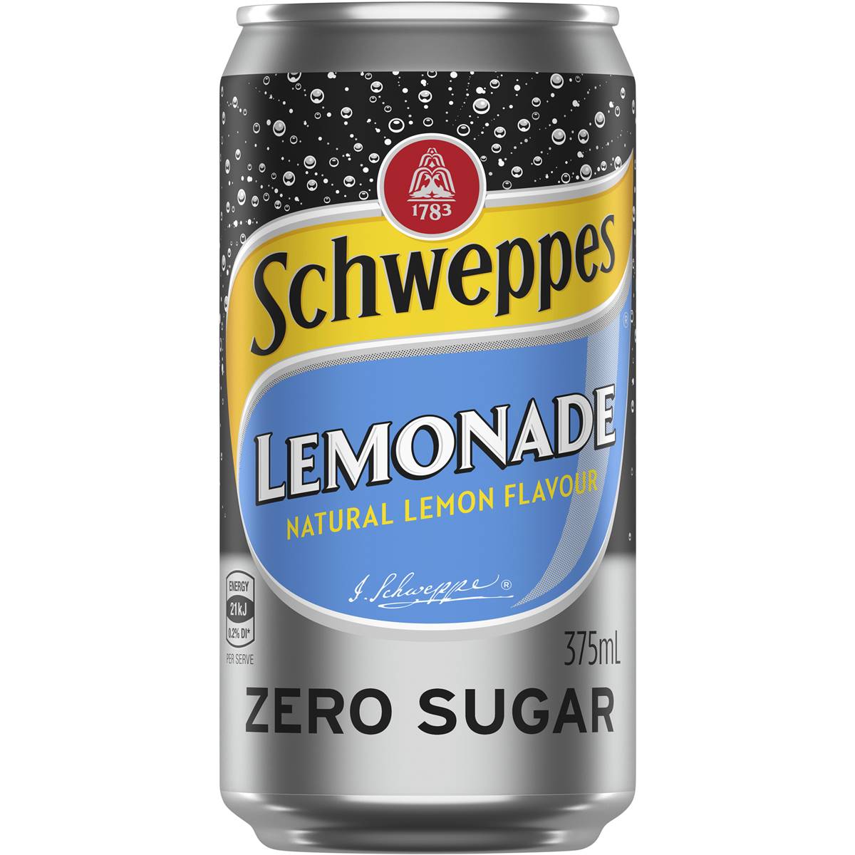 Schweppes Zero Sugar Lemonade Soft Drink Cans Multipack 375ml X 10 Pack ...