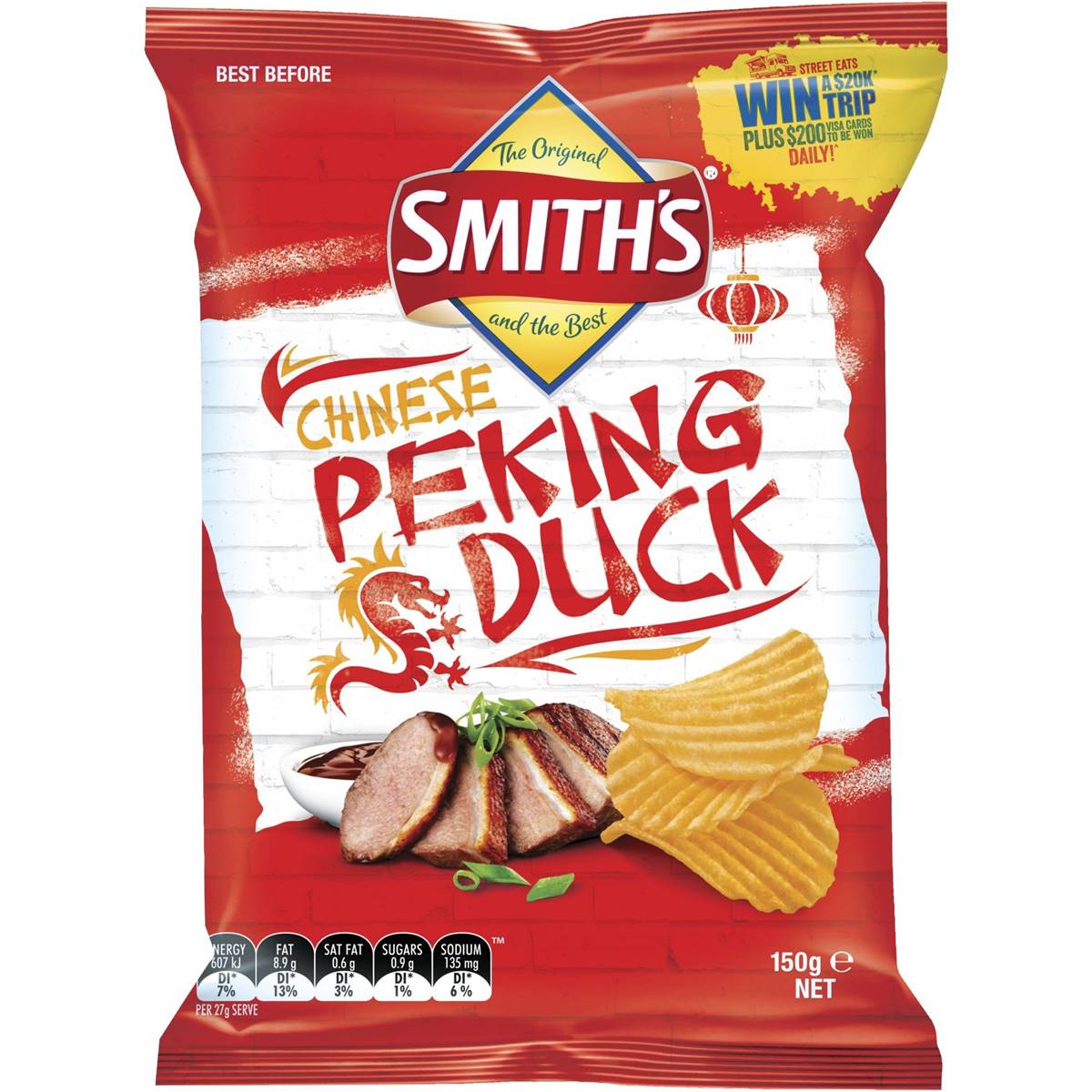 Smith's Crinkle Cut Chips Peking Duck 150g | Woolworths