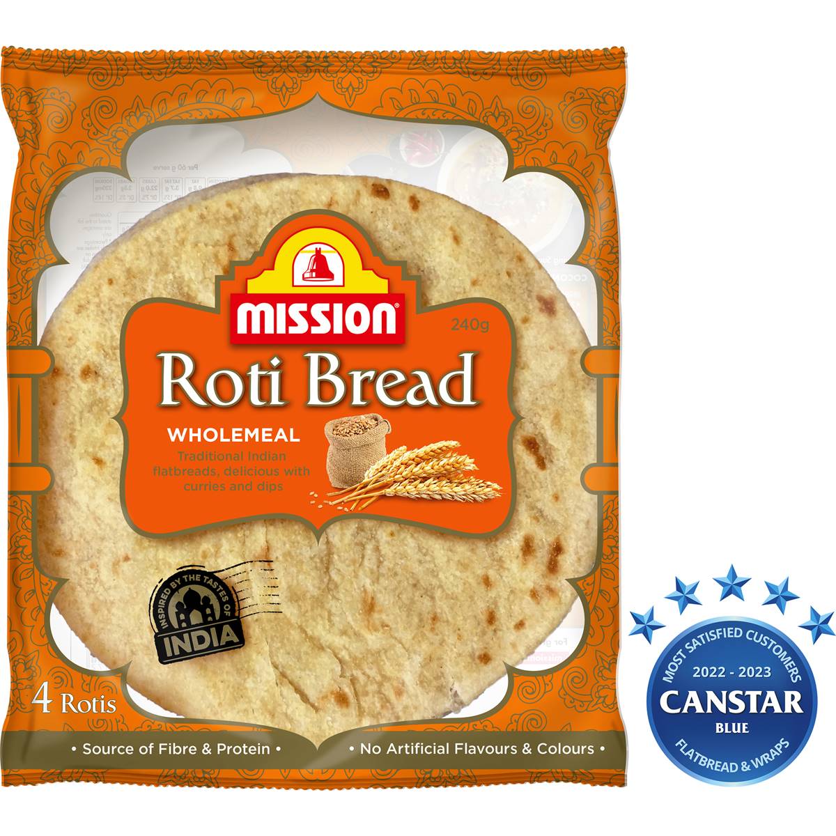 Mission Wholemeal Roti 240g | Woolworths