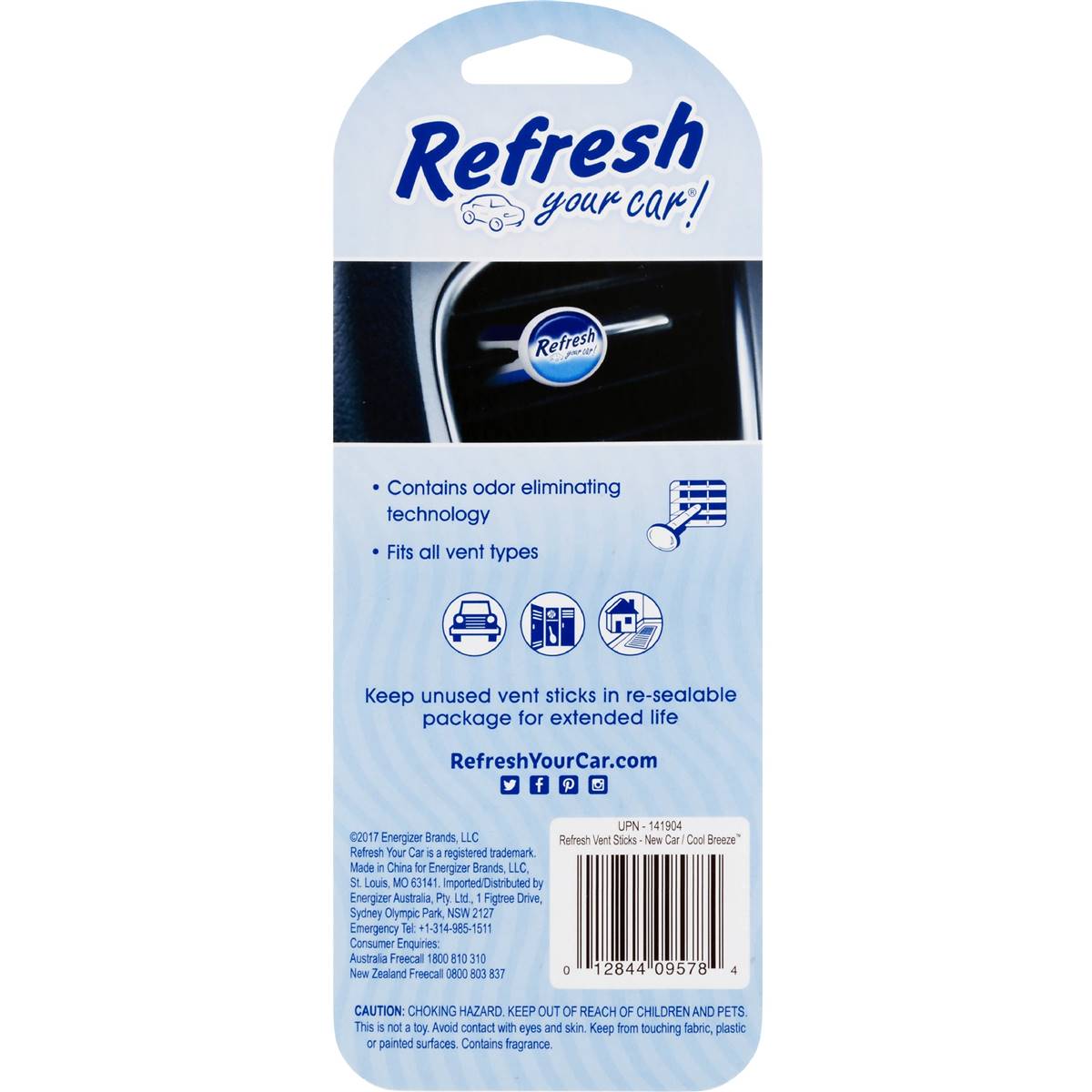 Refresh Your Car Vent Stick New Car Cool Breeze 4 Pack | Woolworths