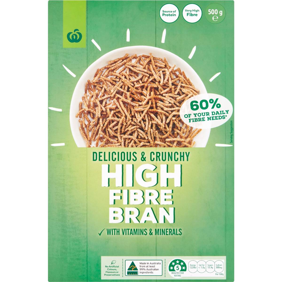 Woolworths High Fibre Bran 500g | Woolworths