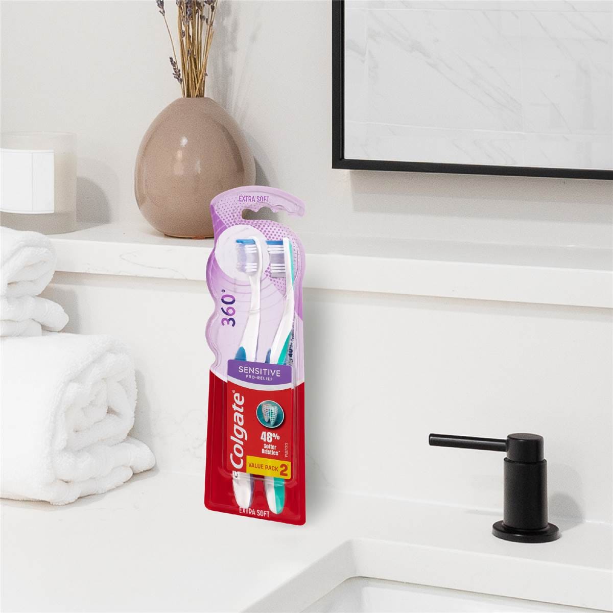 Colgate 360 Sensitive Pro-relief Teeth Pain Toothbrush Extra Soft 2 ...