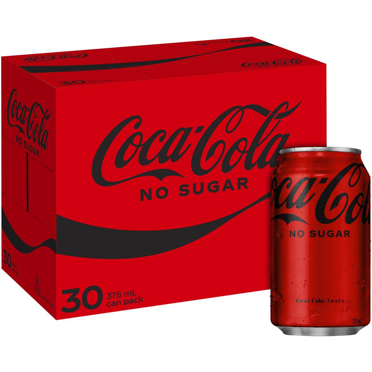 Coca - Cola Zero Sugar Soft Drink Multipack Cans 30 X 375ml | Woolworths