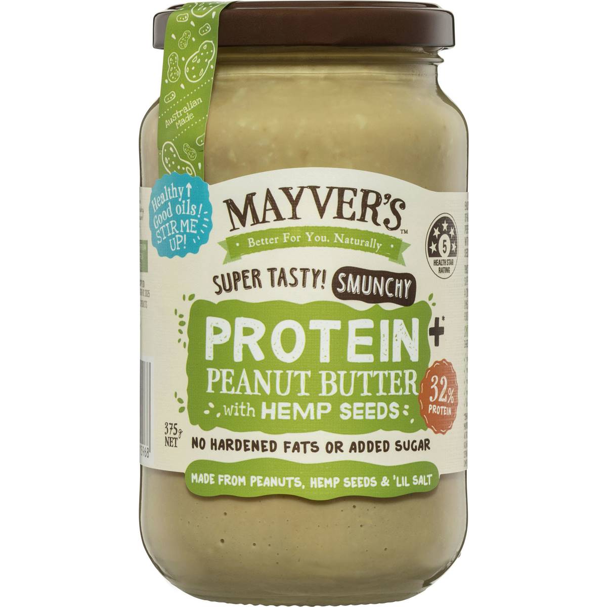 Mayver's Smunchy Protein Plus Hemp Seed Peanut Butter 375g | Woolworths
