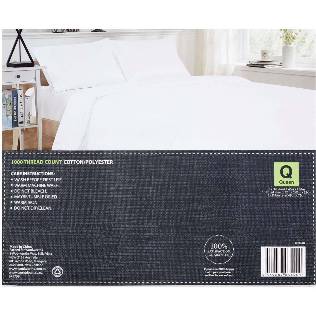 Inspire Cotton Rich Sheet Set Queen Bed | Woolworths