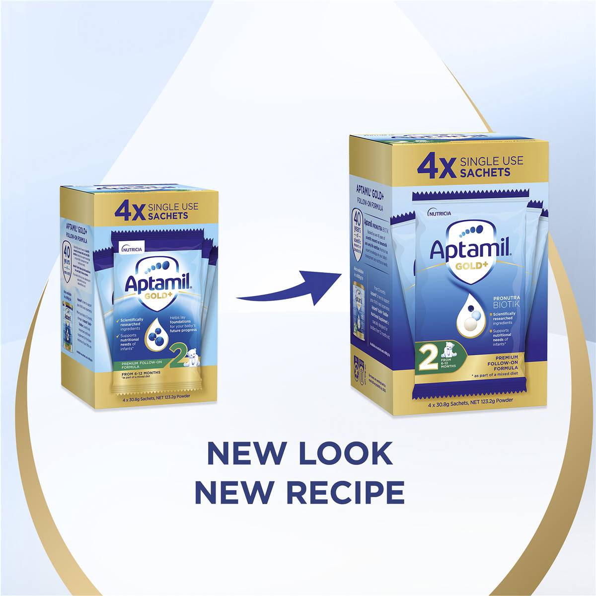 Aptamil Gold+ 2 Baby Follow-on Formula Sachets From 6 To 12 Months 30 ...