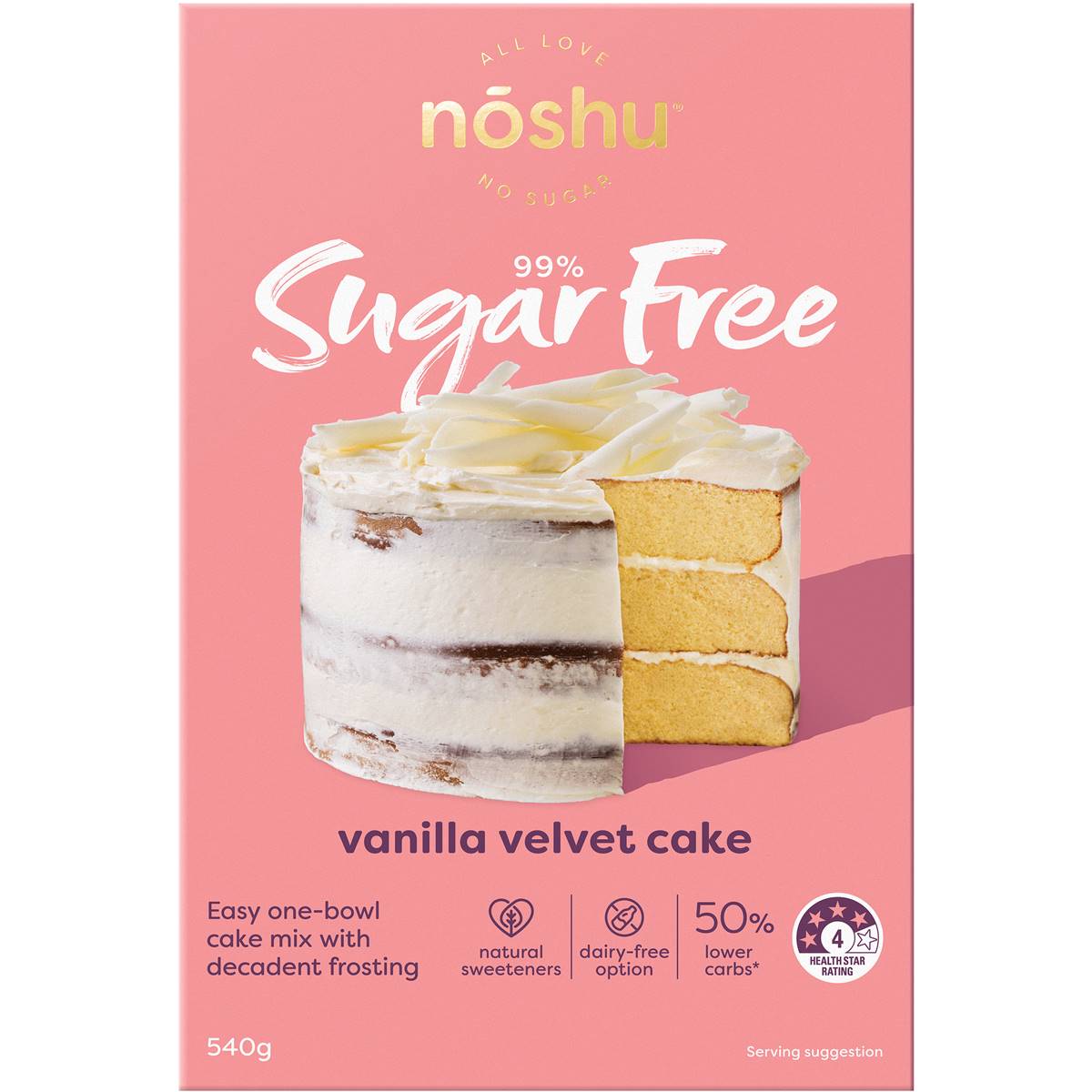 Noshu 99 Sugar Free Cake Mix Vanilla Velvet 540g Woolworths