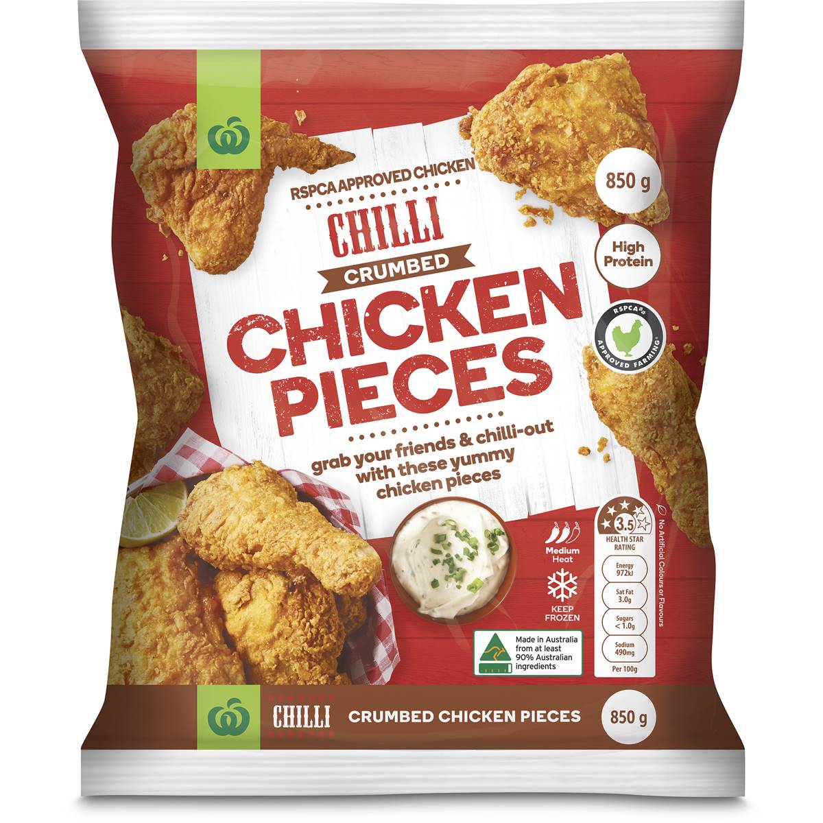 Woolworths Crumbed Chilli Chicken Pieces 850g | Woolworths