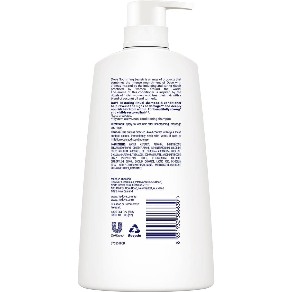 Dove Nourishing Secrets Restoring Ritual Conditioner 640ml | Woolworths