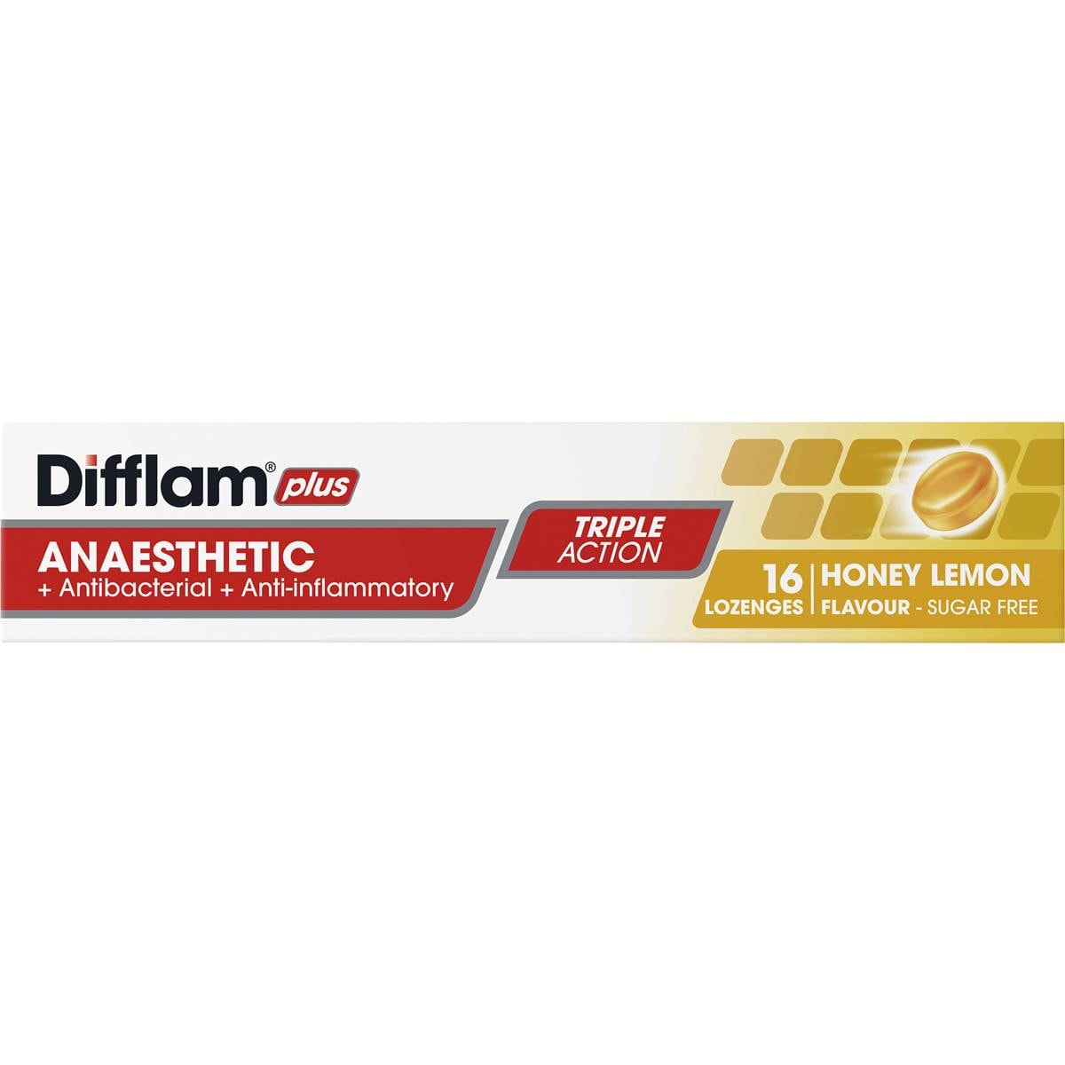 Difflam Plus Sore Throat Lozenges Honey Anaesthetic 16 Pack | Woolworths