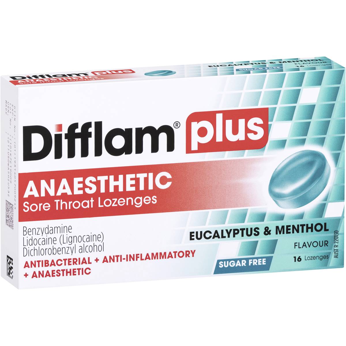 Difflam Plus Anaesthetic Lozenges Menthol & Eucalyptus 16 Pack | Woolworths