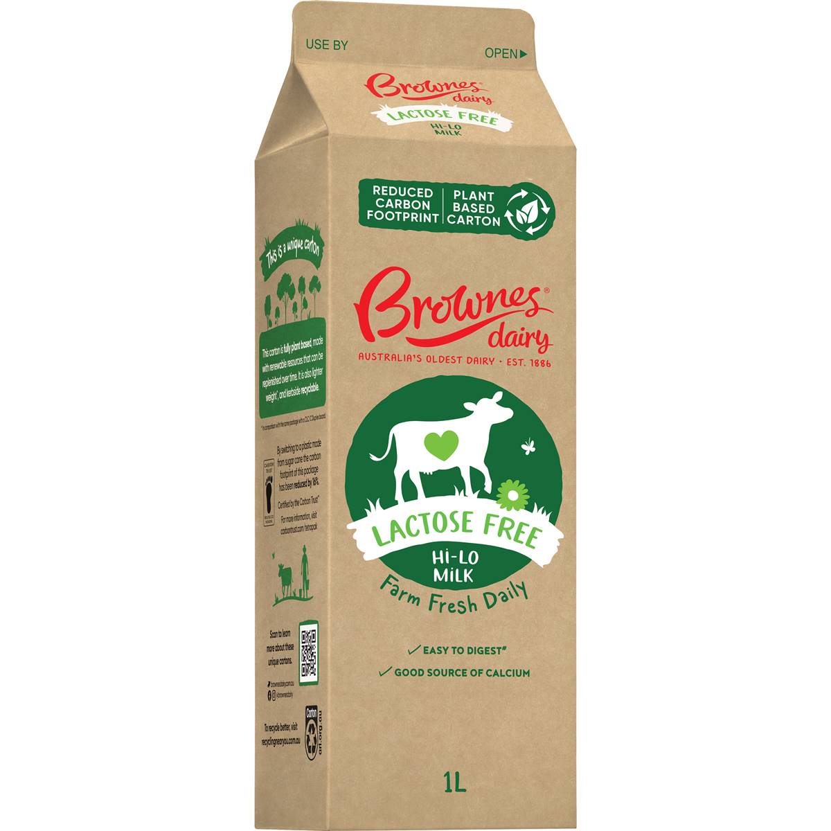 Brownes Dairy Lactose Free Hi-lo Milk 1l | Woolworths