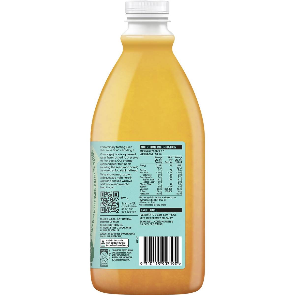 The Juice Brothers Orange 1.5l | Woolworths