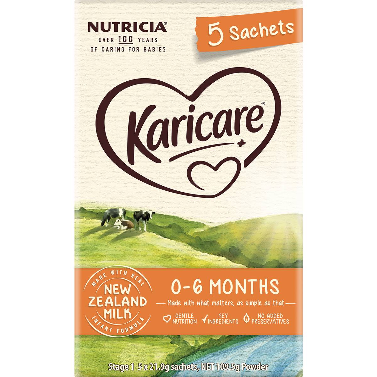 Karicare 1 Baby Infant Formula Sachets From Birth To 6 Months 21.9g X5 ...