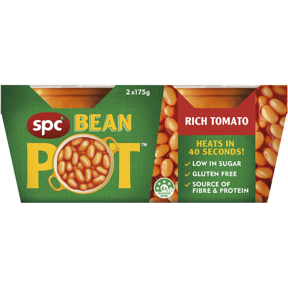 Spc Bean Pots Rich Tomato 2x175g | Woolworths