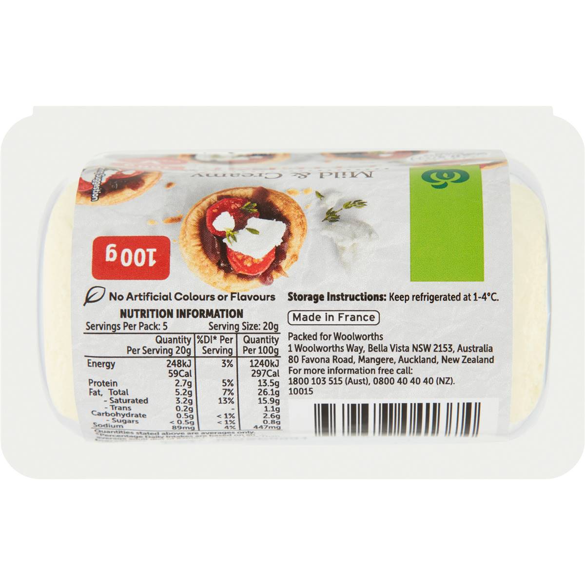 Woolworths Goats Cheese 100g | Woolworths