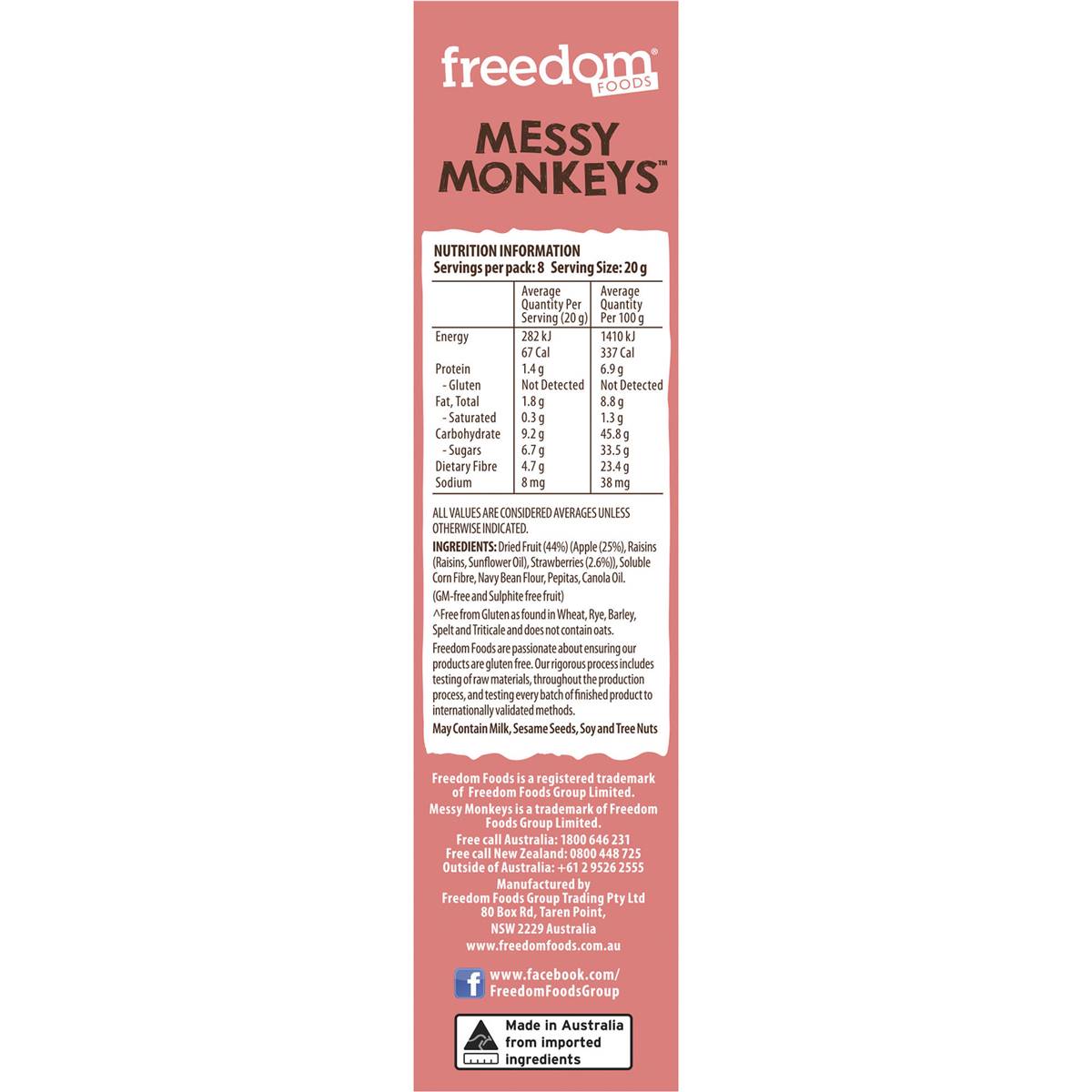 Messy Monkeys Fruit Bars Strawberry Apple 160g | Woolworths