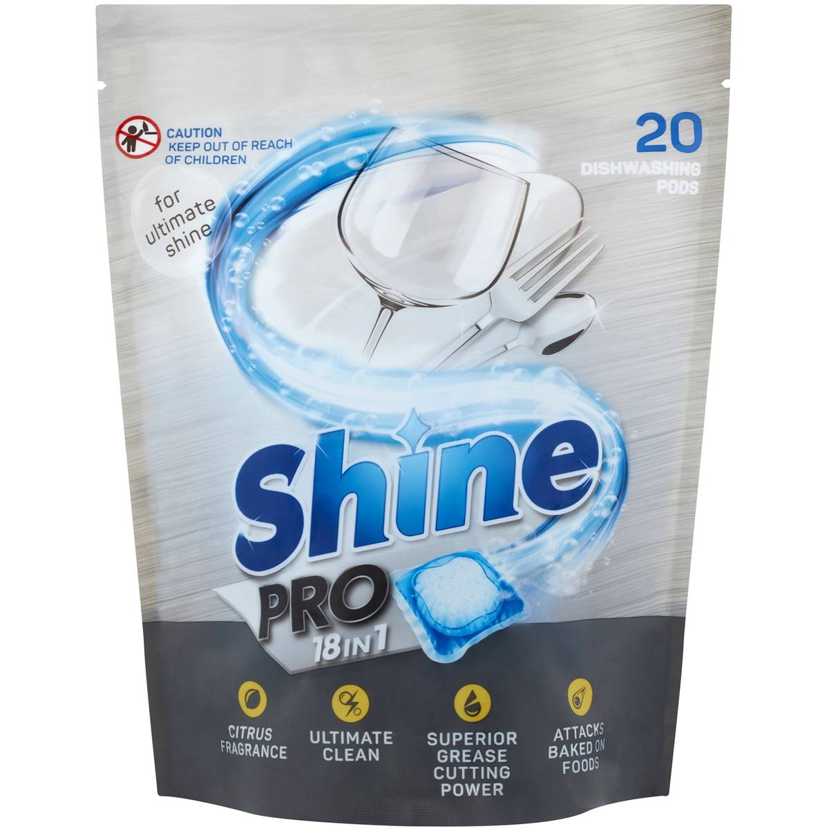 Shine Pro 18 In 1 Dishwashing Pods 20 Pack | Woolworths