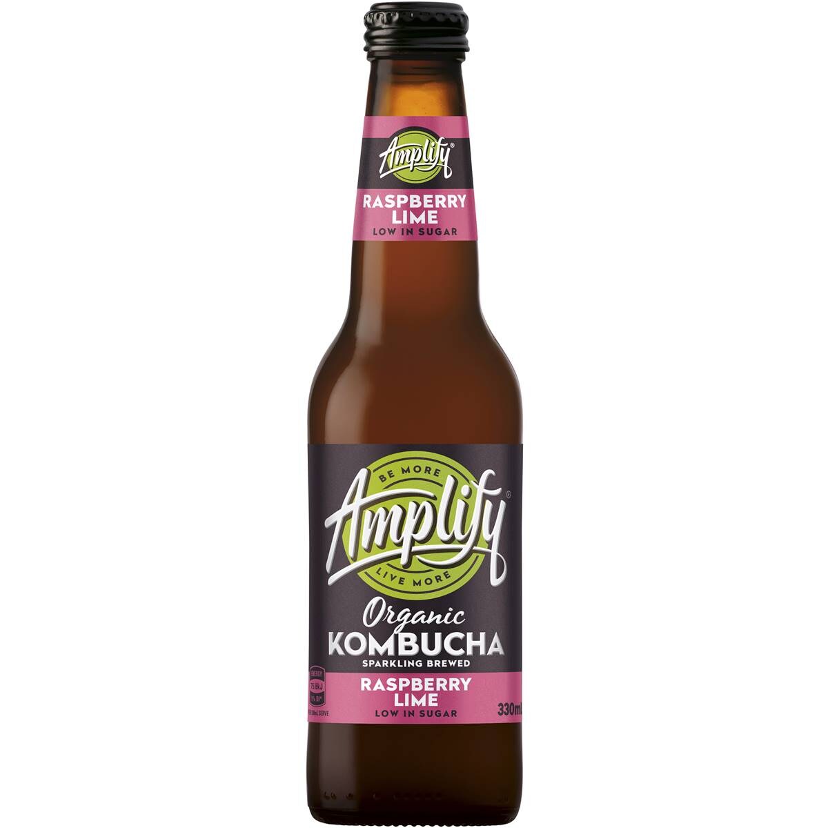 Amplify Organic Kombucha Raspberry & Lime 330ml | Woolworths