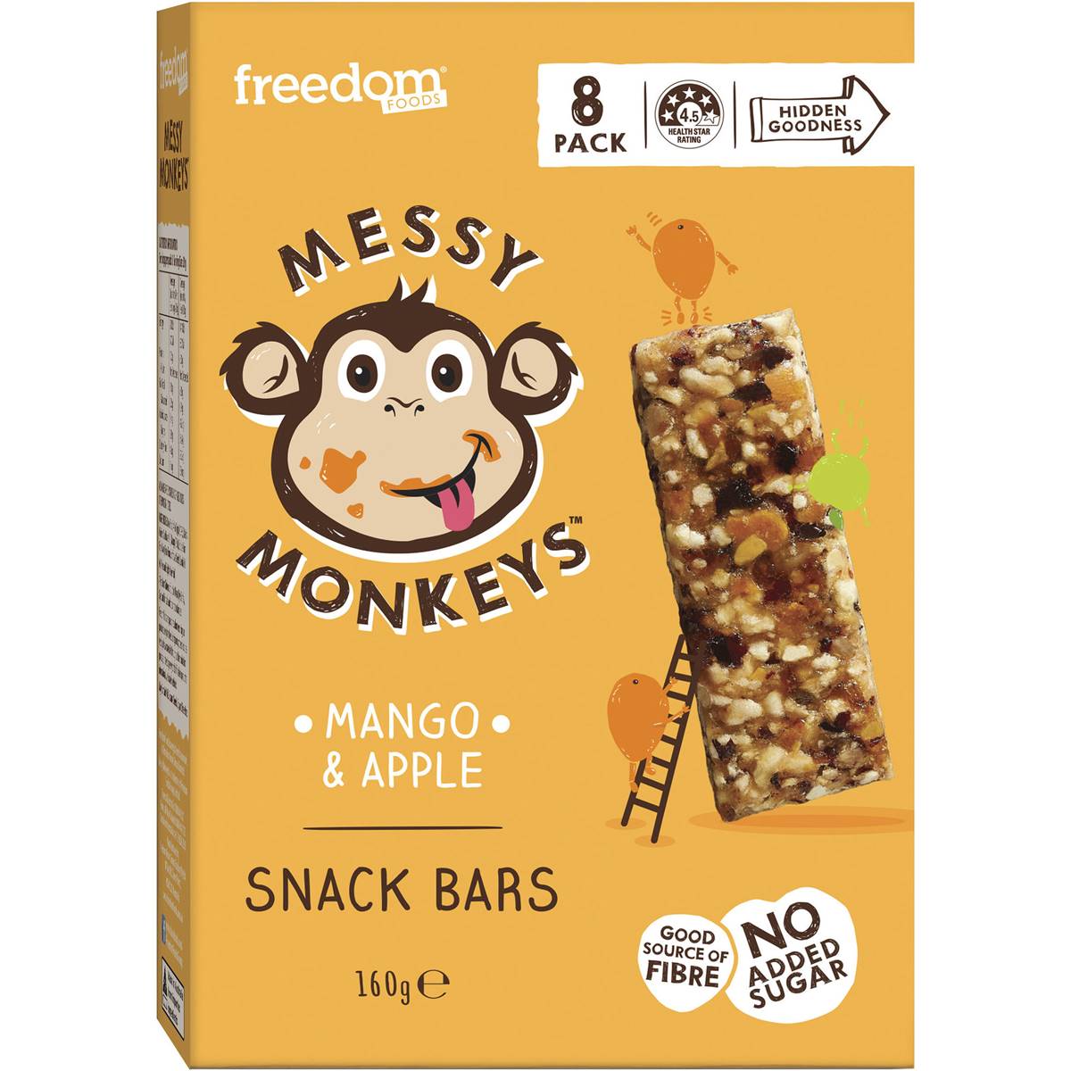 Messy Monkeys Fruit Bars Mango Apple 160g | Woolworths