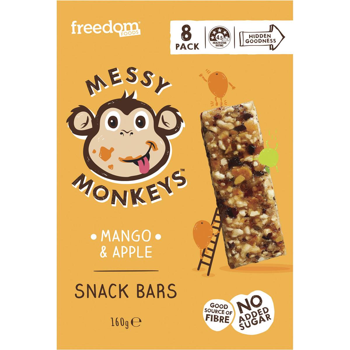 Messy Monkeys Fruit Bars Mango Apple 160g | Woolworths
