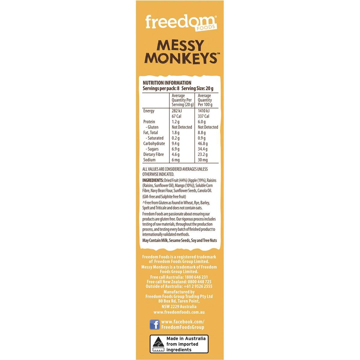 Messy Monkeys Fruit Bars Mango Apple 160g | Woolworths