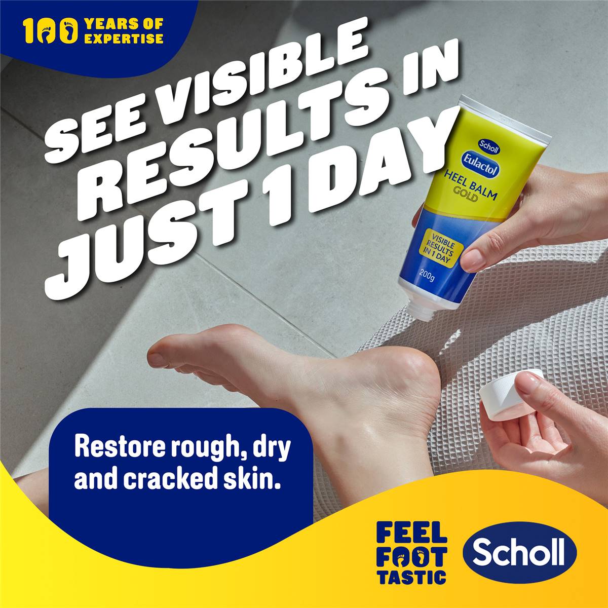 Scholl Eulactol Heel Balm Gold 200ml | Woolworths
