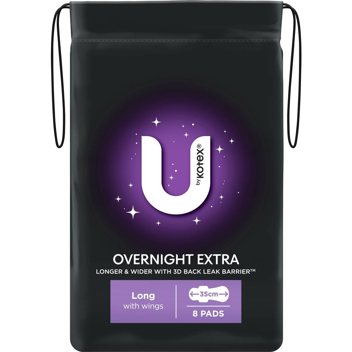U By Kotex Extra Overnight Pads Long With Wings 8 Pack | Woolworths
