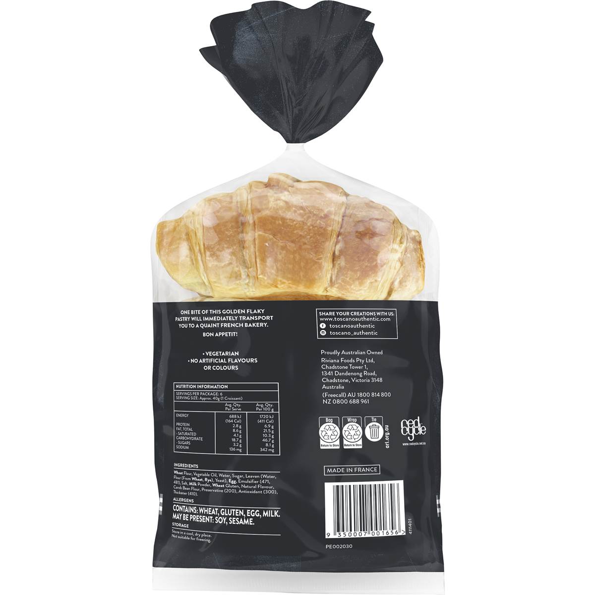 Toscano French Croissants 240g X6 Pack | Woolworths
