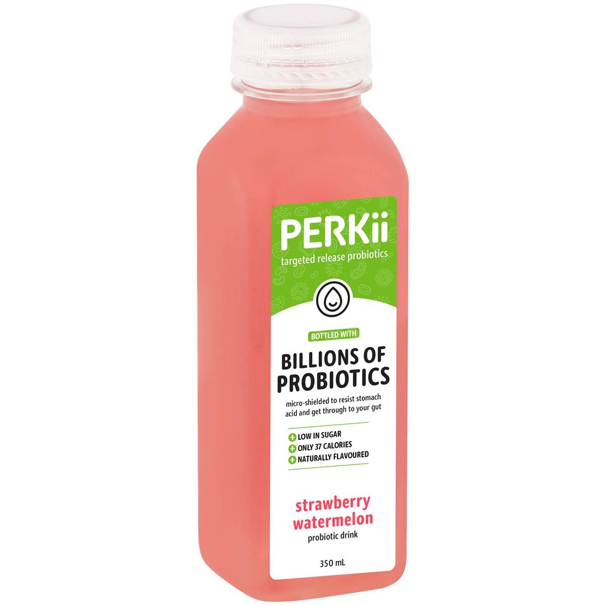 Perkii Strawberry Watermelon Probiotic Drink 350ml | Woolworths