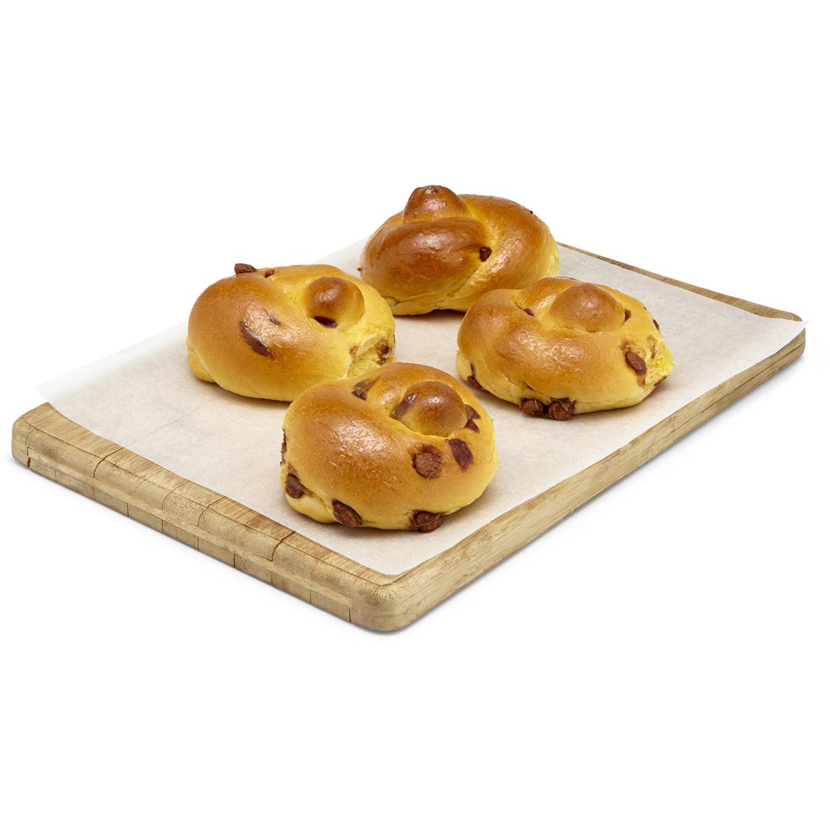 Woolworths Brioche Style Choc Chip Knot 4 Pack | Woolworths