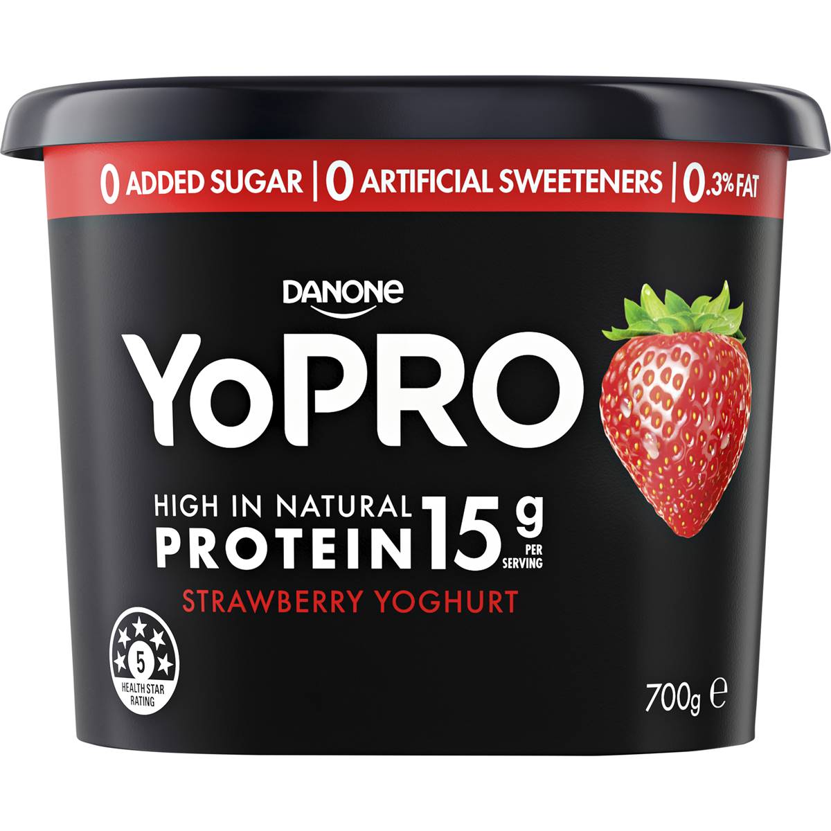 Yopro Danone High Protein Yoghurt No Added Sugar Strawberry 700g ...