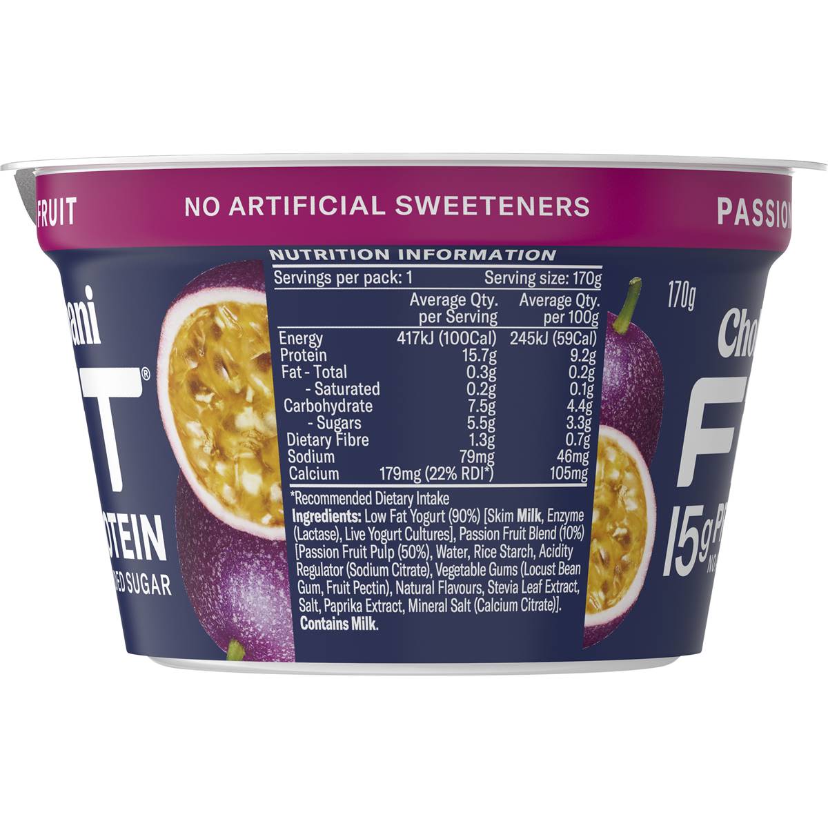 Chobani Fit Passion Fruit High Protein Greek Yogurt 170g | Woolworths