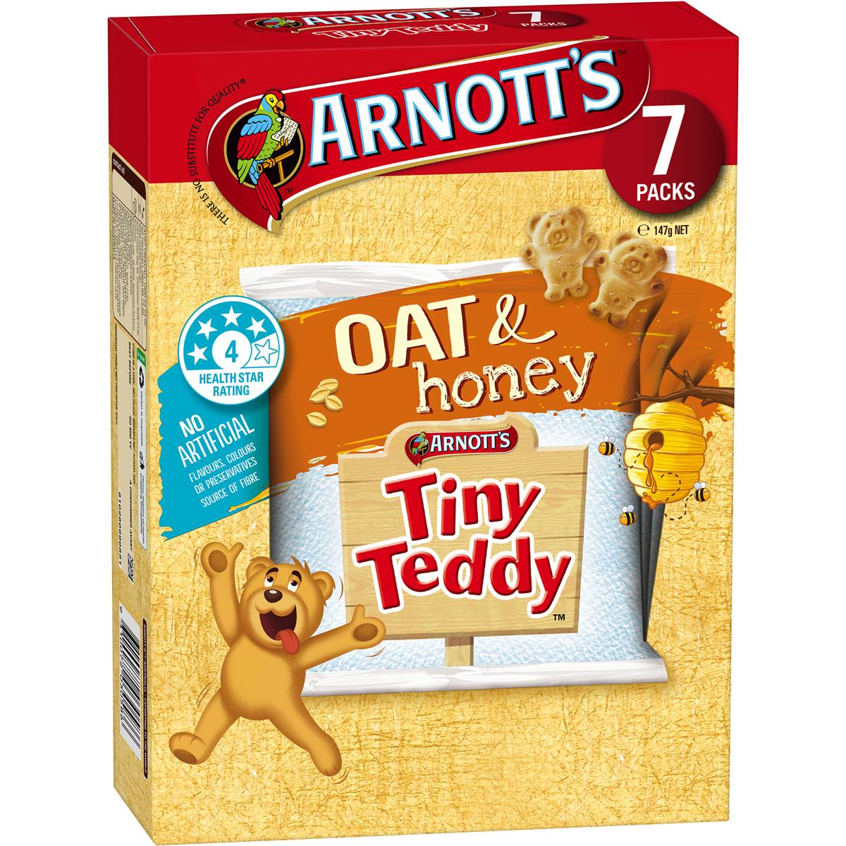 Arnott's Tiny Teddy Oat & Honey 7 Pack | Woolworths