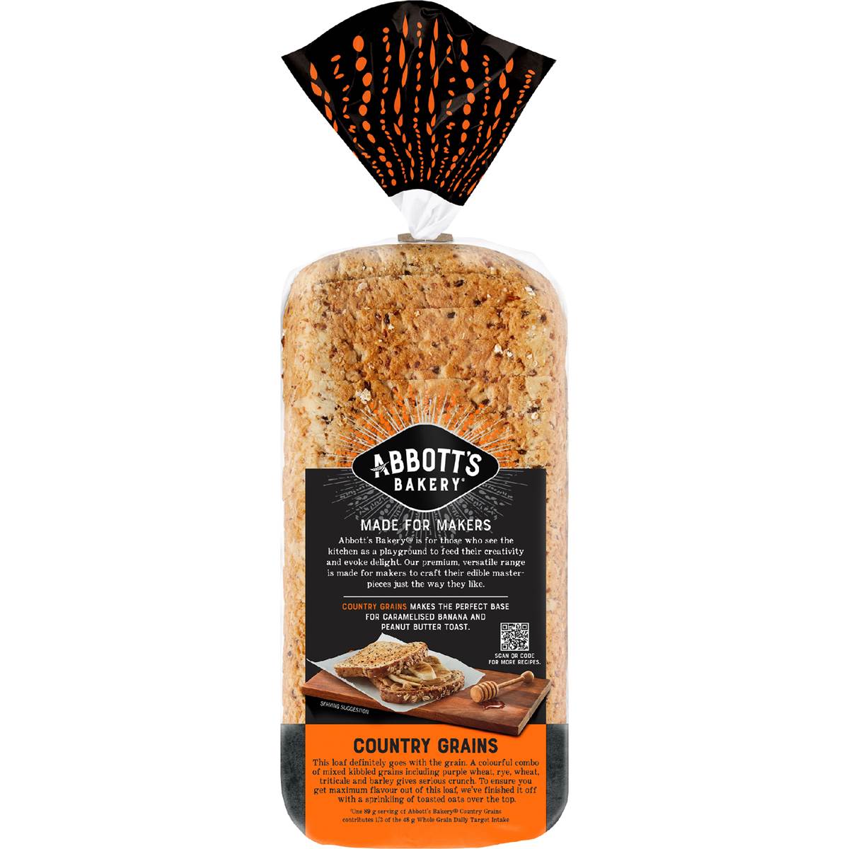 Abbott's Bakery Country Grains Sandwich Slice Bread Loaf 800g | Woolworths