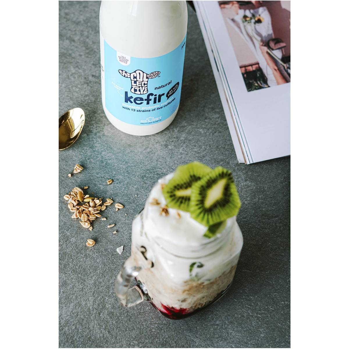 The Collective Probiotic Kefir Pourable Yoghurt Natural 700g | Woolworths