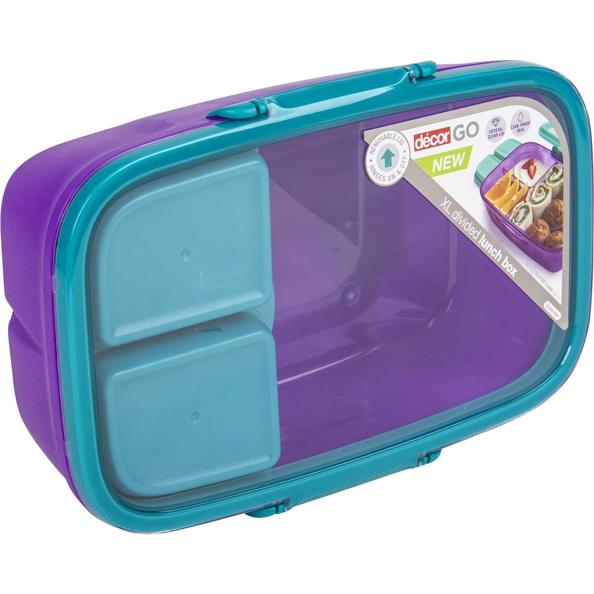 Decor Go Lunch Box Divided 2.7l Assorted Each | Woolworths