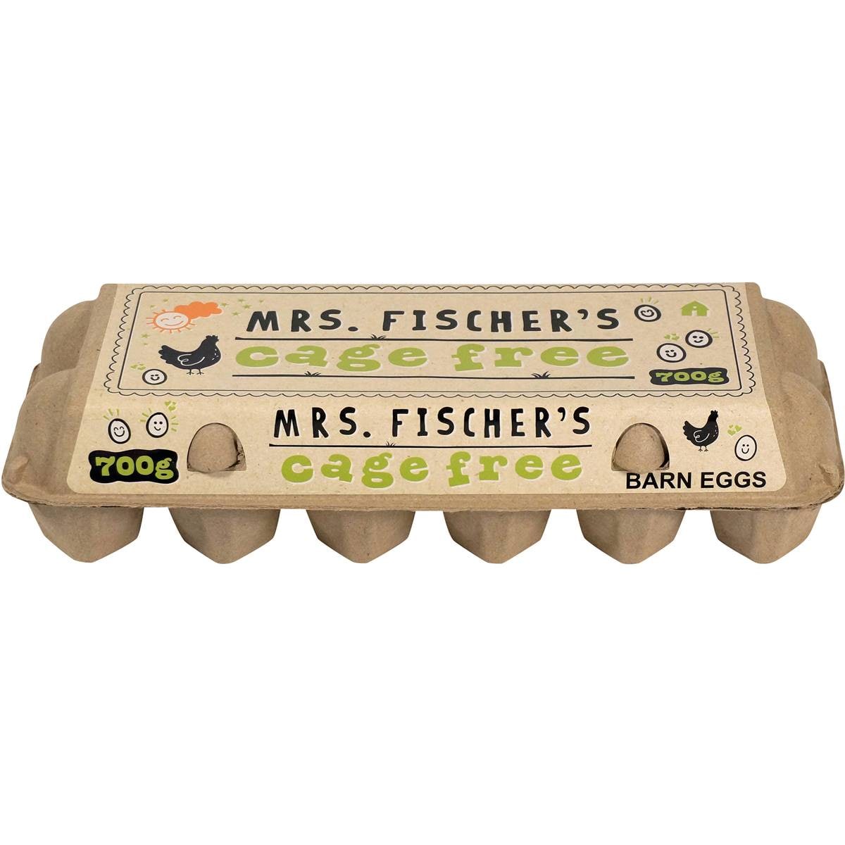Mrs Fischer's 12 Cage Free Eggs 700g | Woolworths