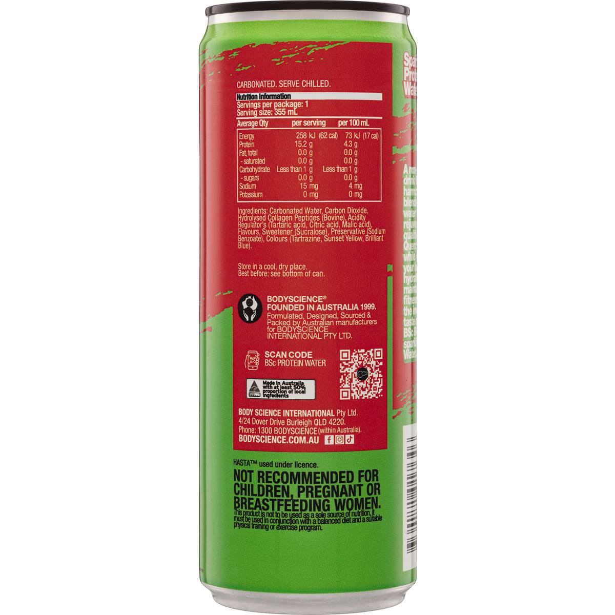 Bsc Protein Water Green Apple 355ml | Woolworths
