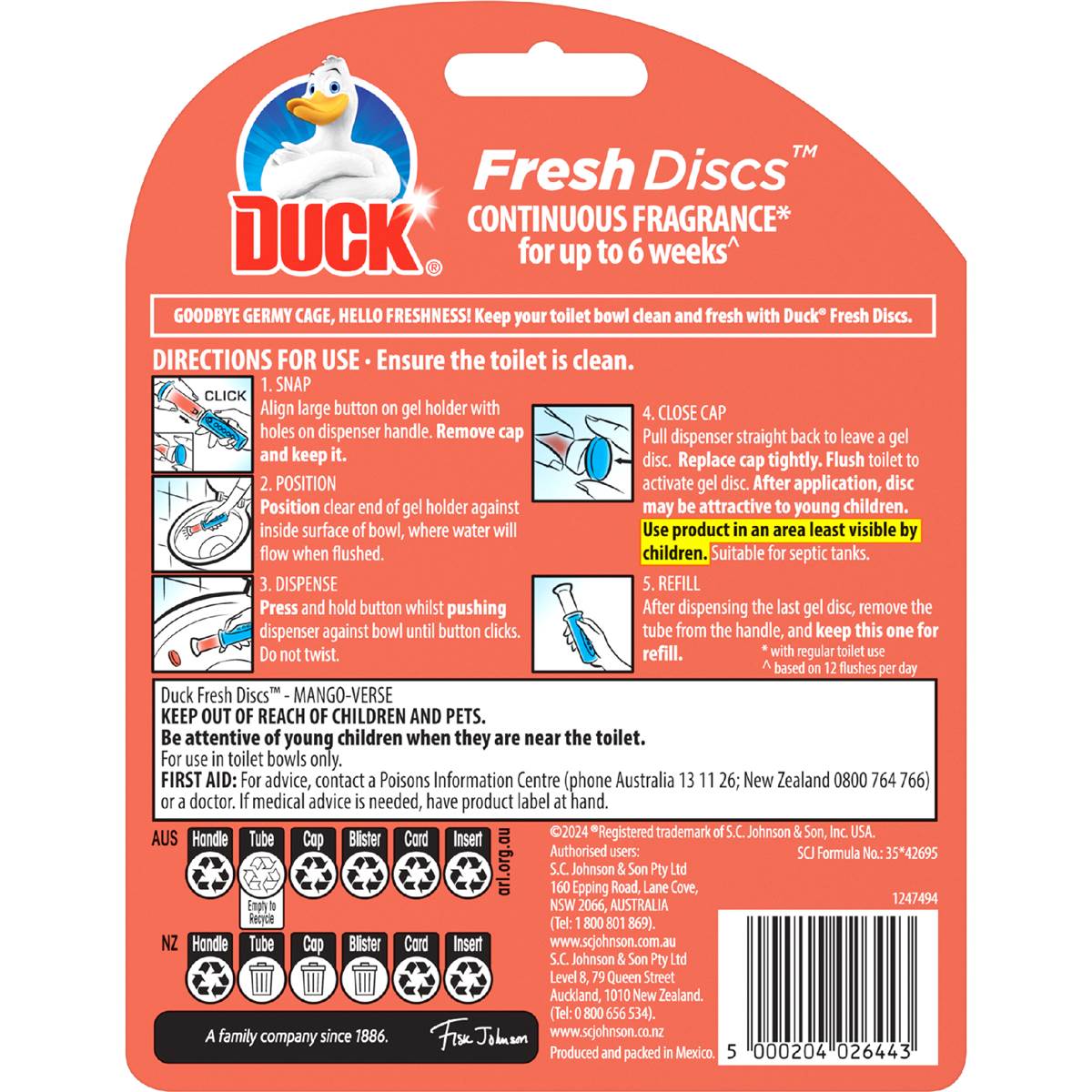 Duck Fresh Discs Toilet Cleaner Limited Edition 36ml | Woolworths